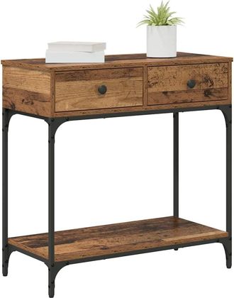 Generic Wohnzimmertisch Tisch mit verstellbaren Beinen, Konsolentisch, Beistelltisch mit viel Stauraum, Ablagetisch, Flurtisch, Holzwerkstoff(Braune Eiche 100