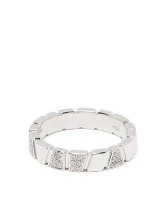 Loyal.e Paris bague Ride & Love en or blanc 18ct pav&eacute;e de diamants - Argent