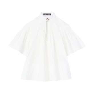 Proenza Schouler Wei&szlig;e Baumwollbluse mit Biesen - - Blouses & Shirts - Damen - Wei&szlig; - XS