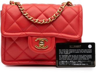 Chanel Hobo Bags - Mini Quilted Caviar Sweet Classic Flap - Gr. unisize - in Rot - f&uuml;r Damen