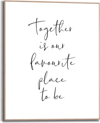 Reinders Gerahmtes Bild, Zusammen, Schlafzimmer, Bilder, Wanddeko, Room Decor, MDF, Schwarz-Wei&szlig;, 50 x 40cm