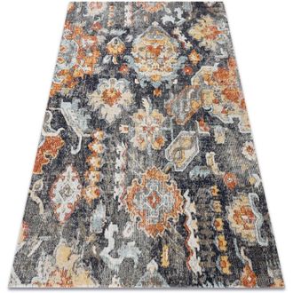 RugsX Modern Teppich mundo E0671 orientalisch vintage Outdoor schwarz / gelb multicolour 120x170 cm