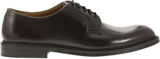 Doucal's Black Smooth Calfskin Derby Shoes - Gr. 41,5 (EU) - in Braun