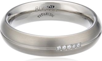 Boccia Damen-Ring You & me Titan Diamant (0.025 ct) Brillantschliff wei&szlig; Gr. 57 (18.1) - 0130-0357