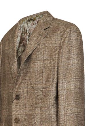 Etro Prince of Wales Check Wool Blazer - Beige