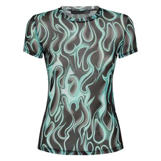 Philipp Plein Femme, Tops, Multicolore, Taille: 38 FR Tulle T-Shirt Pure SS Flame