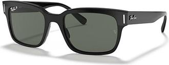 Ray-Ban Jeffrey Sonnenbrillen Schwarz Fassung Grün Glas Polarisiert 55-20