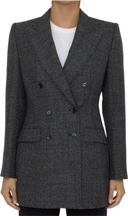 Dolce & Gabbana Femme, Vestes, Gris, Taille: 46 FR Veste Crois&eacute;e