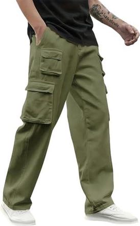 Generic Pantalon l&eacute;ger et ample pour homme - Pour sports et activit&eacute;s d&eacute;t&eacute; - Respirant - Taille &eacute;lastique - S&eacute;chage rapide, Vert, XXL