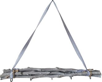 Meinposten Dekozweige grau 50 cm Zweige Holz Fensterhänger mit 5 Haken Shabby Deko Landhaus