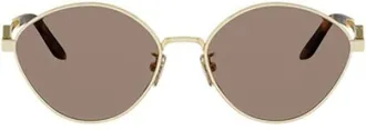 Fendi FE40217U Round Metal Frame Sunglasses - Gold