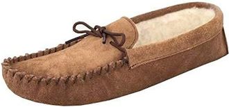 Mokkers Moccasins en daim véritable avec doublure thermique et semelle en daim souple pour homme, Taupe/suède, 40 2/3 EU
