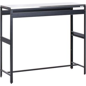 Beliani Beliani - Table de Bar en Acier Inoxydable Accessoire Cuisine Ext&eacute;rieur Meuble de Rangement Noir Maenza