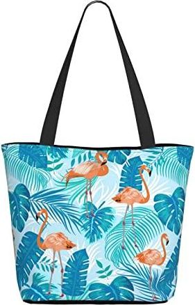 AOOEDM Flamingos Palm Leaves Ladies Shopping Bag 13x11x7in.Le cadeau parfait pour la Saint-Valentin.Cest de la Saint-Valentin pour maman, fille, &eacute;pouse, etc
