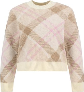 Barbour Damen-Strickpullover aus Schurwolle mit Tartan-Muster in
