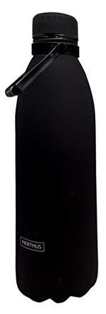 Nerthus Kitchenware Fih 622 Flasque Double Paroi pour Chaud et Froid en Acier Inoxydable 1500 ML sans Bpa Bouchon Hermétique 18/8 Noir