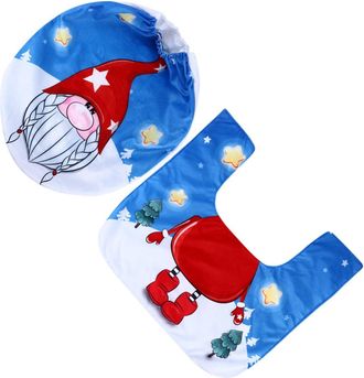 Garneck Lurrose Wc Sitzbezug und Wc Vorleger Weihnachtsmotiv Weicher Vliesstoff Dekoratives Bad Satz f&uuml;r Zuhause und Hotel Festliche Badezimmer Deko