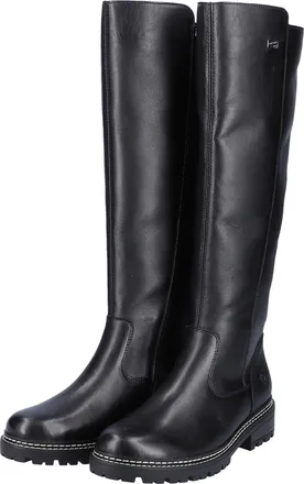 Remonte Stiefel REMONTE, Damen, Gr. 37, Normalschaft, schwarz, Leder, Schuhe Stiefel, Blockabsatz, Businesschuh, Langschaftstiefel Innenrei&szlig;verschluss, Topsel