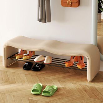 Generic Schuhbank mit Stauraum und Gepolsterter Sitzfläche Keine Montage Erforderlich Geeignet für Eingangsbereich Schlafzimmer Wohnzimmer Oder Balkon Tragkra