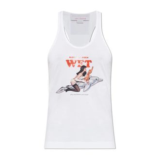 Stella McCartney Jeff Koons Doggy Style Tank - - Tops - Damen - Wei&szlig; - M