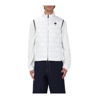 Blauer Homme, Vestes, Blanc, Taille: XL Veste Blanche Légère à Fermeture Éclair Homme