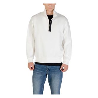A|X Armani Exchange Homme, Sweatshirts et sweats à capuche, Blanc, Taille: 2XL Sweat à Demi-Zip Moderne