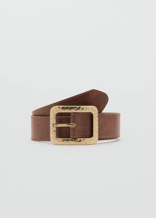 Mango Ceinture boucle carr&eacute;e marron - Femme - XL - MANGO