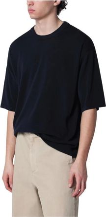 Roberto Collina Homme, Tops, Bleu, Taille: L Girocollo MC Comfy Fit
