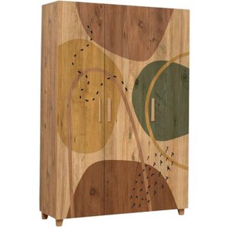 Dmora Dmora - Garde-robe 3 portes Dpiacer, Meubles de chambre, Penderie de plain-pied, Placard à vêtements, 120x48h189 cm, Chêne