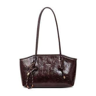 Generic Petit sac &agrave; main en cuir synth&eacute;tique avec poign&eacute;e sur le dessus, couleur unie, sac &agrave; main &agrave; bandouli&egrave;re, l&eacute;ger et vintage, pour femme, travail, voyage