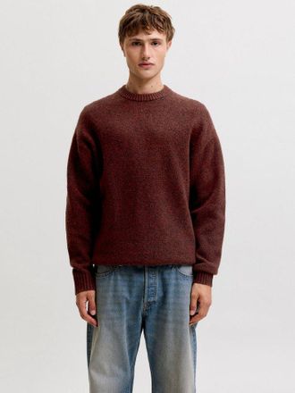 Jack & Jones Rundhalspullover JJESOHO OLLIE KNIT CREW NECK SN Materialmix, relaxed fit