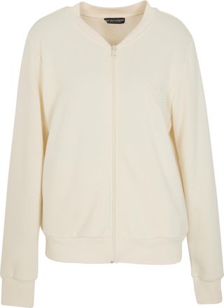 Emporio Armani Damen-Sweatshirt, ikonisch, Frottee, offen, Wei&szlig;, Gr&ouml;&szlig;e S, wei&szlig;, S