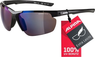 Alpina DEFEY HR - Verspiegelte und Bruchsichere Sport- & Fahrradbrille Mit 100% UV-Schutz Für Erwachsene, black