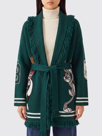 Alanui Wickelcardigan aus Schurwolle mit Disney-Print und Fransen
