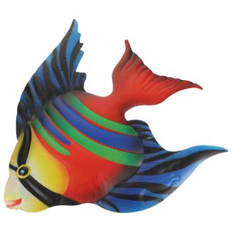 FOMIYES Wanddekoration aus Metall Fischform H&auml;ngende Meeresfisch Wandkunst f&uuml;r Innen und Au&szlig;en Eisen Wandbehang Blau