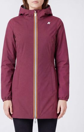 K-Way Denise Lange, wendbare und wasserdichte Windjacke mit Kapuze
