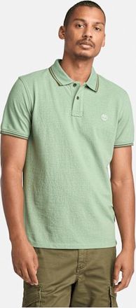 Timberland Millers River Pikee-Polohemd mit Streifendetail für Herren in Grün, Herren, Grün, Größe