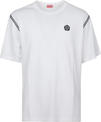 Kenzo Homme, Tops, Blanc, Taille: M T-shirt classique brod&eacute; Boke Flower 2.0