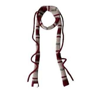 Generic &Eacute;charpe fine &agrave; rayures multicouches, cache-cou en tricot, foulard d&eacute;coratif pour et, rouge, taille unique