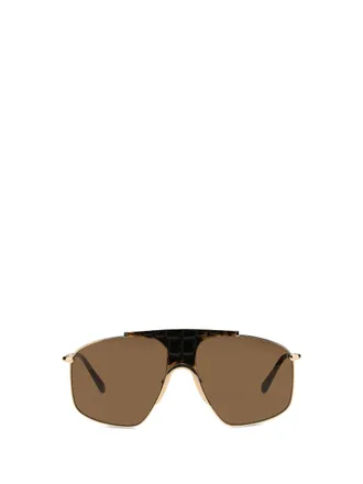 Alaia Womens Sunglasses Square Aviator Brown Metal Fibers Wallets & Purses