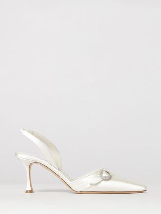 Manolo Blahnik Escarpins slingback Zutoslipla en satin avec boucle bijou et talon aiguille