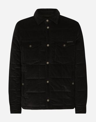 Dolce & Gabbana Wattierte Steppjacke Aus Cord - Mann M&auml;ntel Und Jacken Schwarz 44
