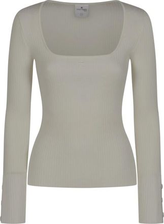 Courr&egrave;ges Femme, Pulls, Beige, Taille: 38 FR Haut en maille c&ocirc;tel&eacute;e Heritage