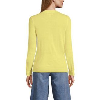 Lands End CashTouch Rundhalspullover, Damen, Gr&ouml;&szlig;e:40-42 regular, Gelb, by Lands End