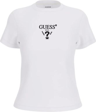 Guess Femme, Tops, Blanc, Taille: 38 FR T-Shirt