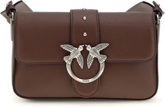 Pinko Schultertasche aus braunem Kalbsleder Bos Taurus