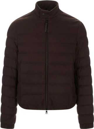 Moncler Homme, Vestes, Brun, Taille: L Luray Cashmere Blend Short Down Jacket