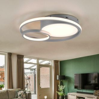 ETC Shop Etc-shop - Deckenlampe dimmbar &uuml;ber Lichtschalter led Deckenleuchte Schlafzimmer, einstellbare Lichtfarbe, titanfarbig, 28W 3200lm