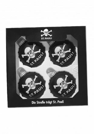 FC St. Pauli Christbaumkugeln Weihnachtskugeln 4er Set (schwarz, one Size)