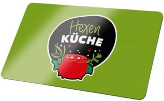 Gilde Gilde - 50600 - Frühstücksbrettchen, Hexenküche, Resopal, 23,5cm x 14,5cm, grün